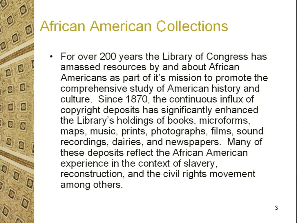 African American Genealogical Research at the Library of Congress