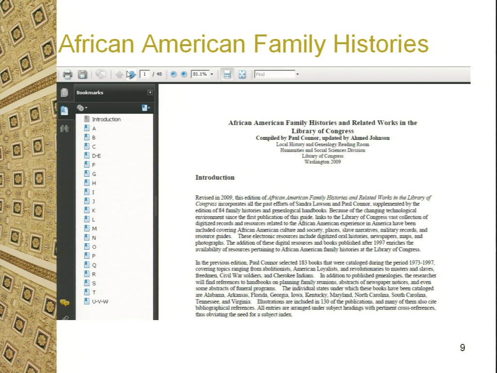 African American Genealogical Research at the Library of Congress